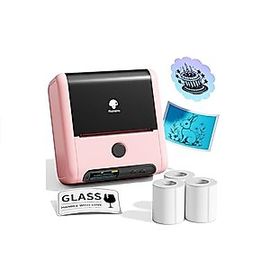 Phomemo Label Makers- M200 Label Printer Machine with 3 Paper,2023 Upgrade 3 Inch M110 Label Maker,WiFi Bluetooth Thermal Label Printer,Phone Support,for Android iOS System,for Shipping,Labeling- Pink