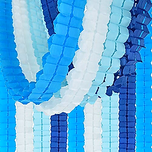 BEISHIDA 12PCS Four Leaf Clover Paper Garland 120ft Navy Blue Ocean Party Streamers Tissue Flower Reusable Hanging Banner for Wedding Baby Shower Home Party Backdrop Graduation Decoration