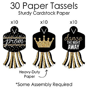 Big Dot of Happiness Prom - 90 Chain Links and 30 Paper Tassels Decoration Kit - Prom Night Party Paper Chains Garland - 21 feet