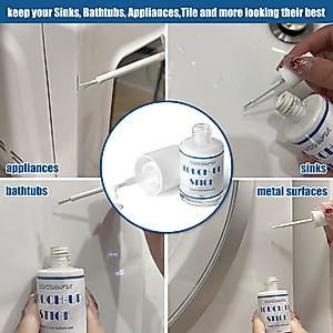 Cocomfix Porcelain Repair Kit, High-Gloss White Porcelain Sink Touch Up Paint for Kitchen + Bathrooms: Enamel, Porcelain, Sinks, Tubs