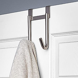 Spectrum Diversified Orion Door Double Hook for Bedroom, Bathroom, or Entryway Storage, Satin Nickel