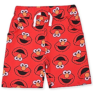Sesame Street Boys Elmo 2 Pack Shorts for Baby Boys and Toddler Boys – Red/Grey