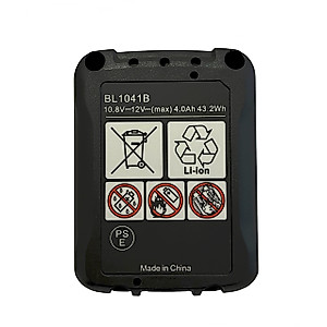 Replacement for Makita Battery 2pcs 12V BL1041 4,0A with DC10WD Charger Compatible with Makita Tools DF031D DF0331D JR103D MP100DZ TD110D 197339-1 HSS01D HP332D BL1041B BL1021B BL1015 DC10WC DC10SB