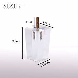 Nutan, 5” Square Acrylic Legs, Great and Sturdy Replacement for Sofas, Chairs and Tables, Set of 4.