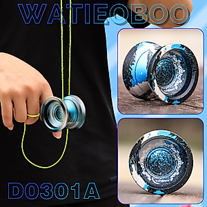 WATIEOBOO WA-01 Dual-Mode Metal Yo-Yo - Beginner Friendly Responsive System for Kids & Unresponsive Trick Yoyo for Adults, Competition-Ready with Gloves, Case & 10 Strings