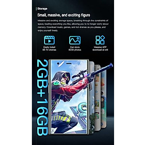 Small Size Cellphone SOYES S23 Pro 3G Mini Smartphone 2GB RAM 16GB ROM Android 8.1 Touch Screen Creative Gift for Kid 3.0Inch Small Mobile Phone (Green)