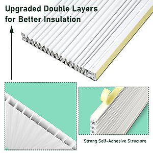 Flehomo Window Air Conditioner Side Panels with Double Layers, Adjustable Insulation AC Side Panel, Window Unit Replacement Screen, Fits Up to 17" x 10", White
