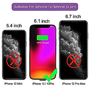 Corefyco Direct Battery Case for iPhone 12/12 Pro (6.1 inch),8000mAh Rechargeable Charger Portable Protective Charging Case,Compatible with iPhone 12 and iPhone 12 Pro - Black