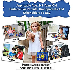 DEMAM Preschool Montessori Toddler Busy Board for 3-6 Year Old,Preschool Learning Activities Toys, Sensory Board for Fine Basic Dress Motor Skills,Autism Basic Life Skills&Travel Toys Old Boys/Girls