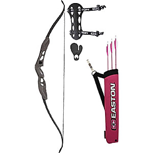 Easton Youth Beginner Recurve Bow Kit, Pink, 10-20-Pound