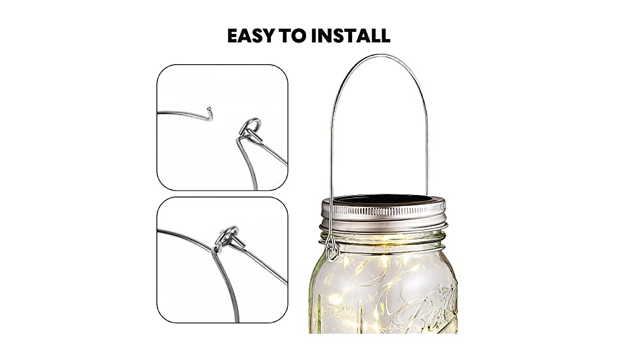 DOITOOL 8PCS Mason Jar Wire Hangers for Decorative Hanging Jars