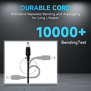 12V 2A AC to DC Regulated Power Supply Adapter, 2000mA 24W AC Adapter for CCTV Security Camera Surveillance System DVR NVR LED Light Strip Router Razor Power Core Roku Media Player and More, UL FCC