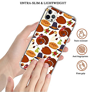 coll helotk Thanksgiving Turkey Dinner Phone Case Compatible with iPhone 13 Pro Max, Happy Day for Max,Unique Soft TPU Bumper Max