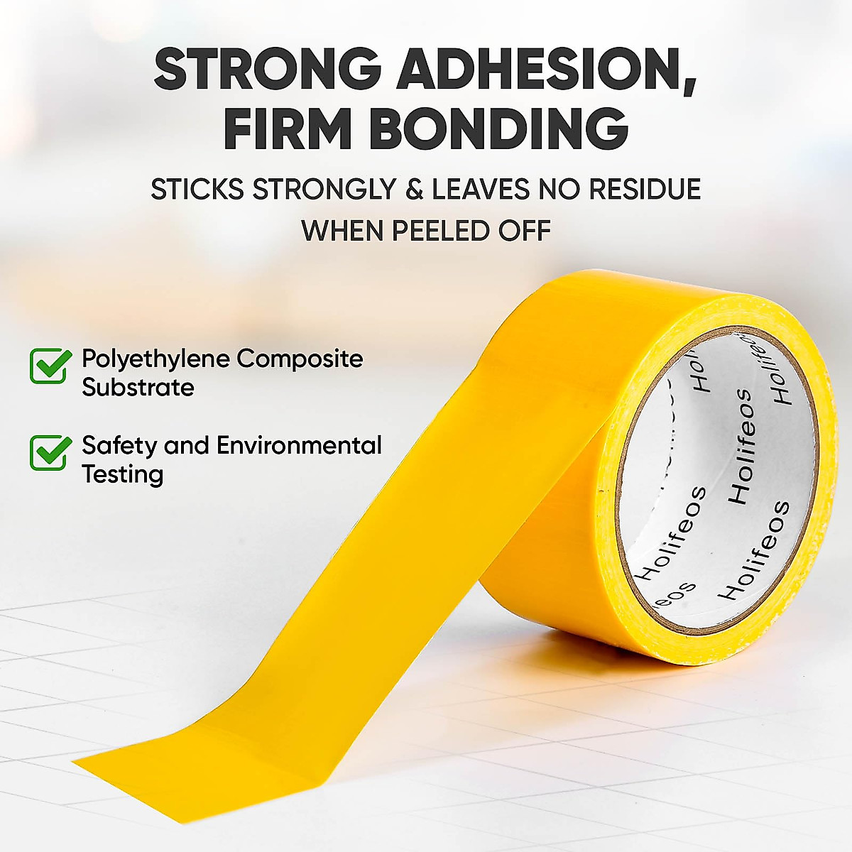 Holifeos Duct Tape 6 Rolls, Colored Duct Tape 2 Inches x 15 Yards, Heavy Duty Duct Tape Colors, Yellow Red Orange Blue Purple Green Bright Duct Tape Colors and Patterns, Waterproof Rainbow Tape