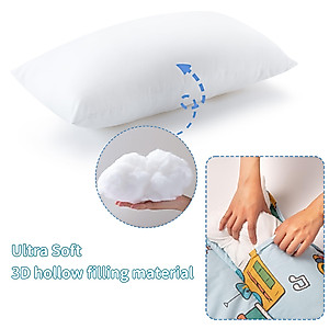 FAINSY Nap Mat for Preschool, 50x20 inch (Ages 3-5), 100% Cotton Fabric, Daycare Prek Pre-k Kindergarten with Pillow and Blanket, Sleeping Mat Slumber Bag for Toddler Kids Boy Girl (Beep Car)