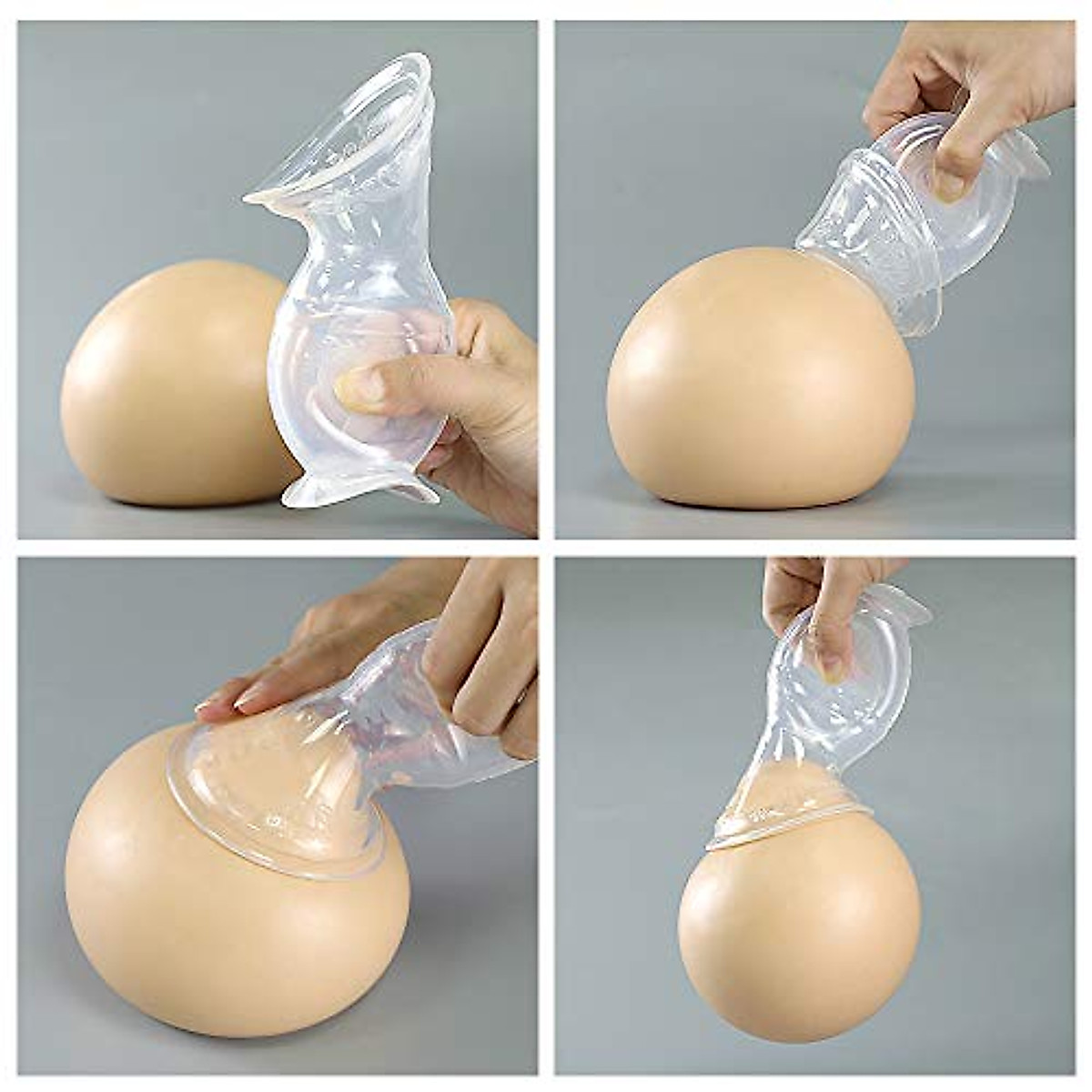 haakaa Manual Breast Pump 4oz/100ml(Base) - One-Piece Design with Upgrade Suction Base & Silicone Cap, Food Grade Silicone Milk Saver & Milk Catcher for Breastfeeding Moms