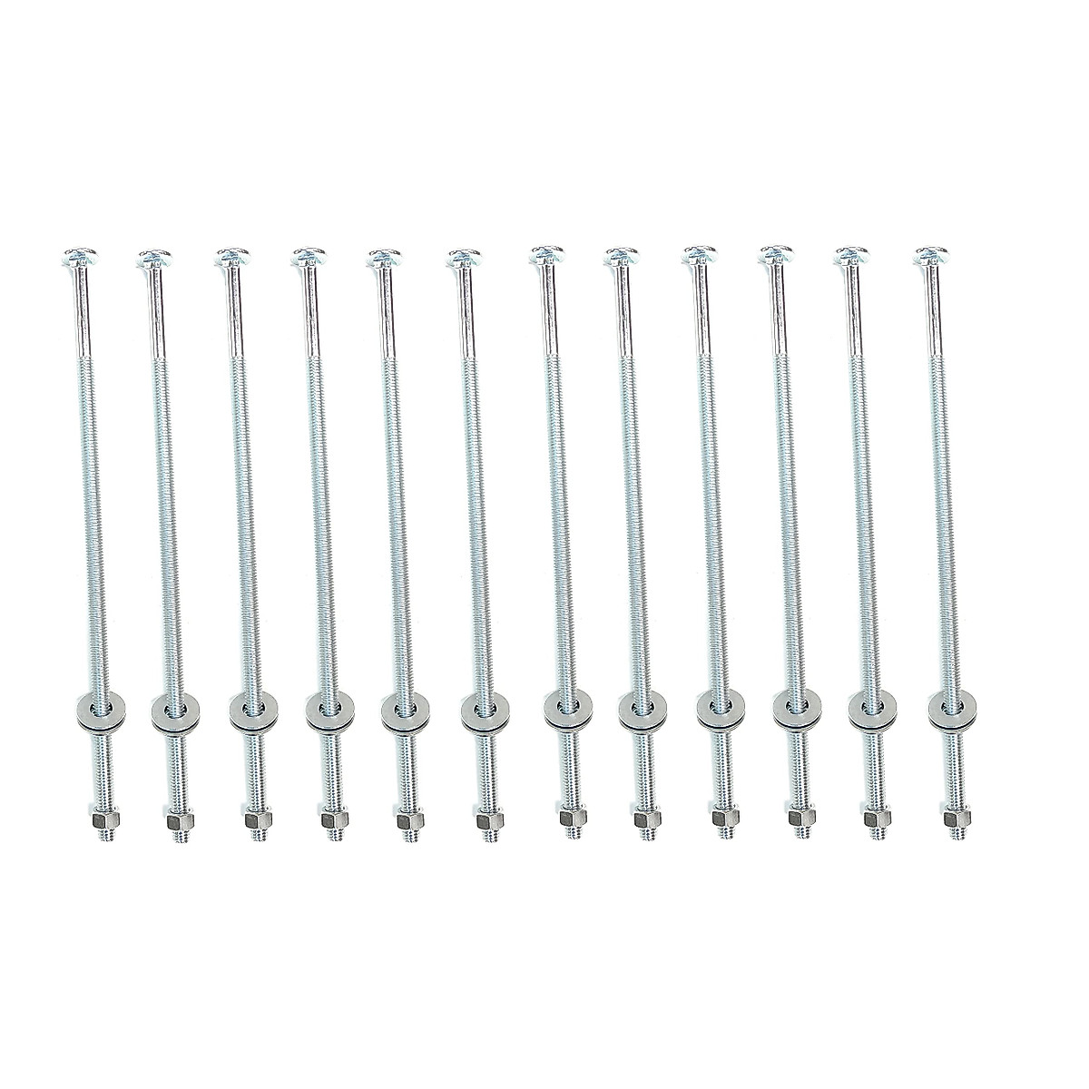 ONESTOCK 3/8-inch x 12-inch Threaded Carriage Bolts Fasteners with Nuts and Washers - 12-Pack