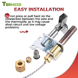 TEENGSE Pilot Burner 750 Millivolt Thermopile Assembly, Natural Gas & Propane Gas Pilot Orifice, Compatible with Cecilware Fryer Imperial Fryer Series