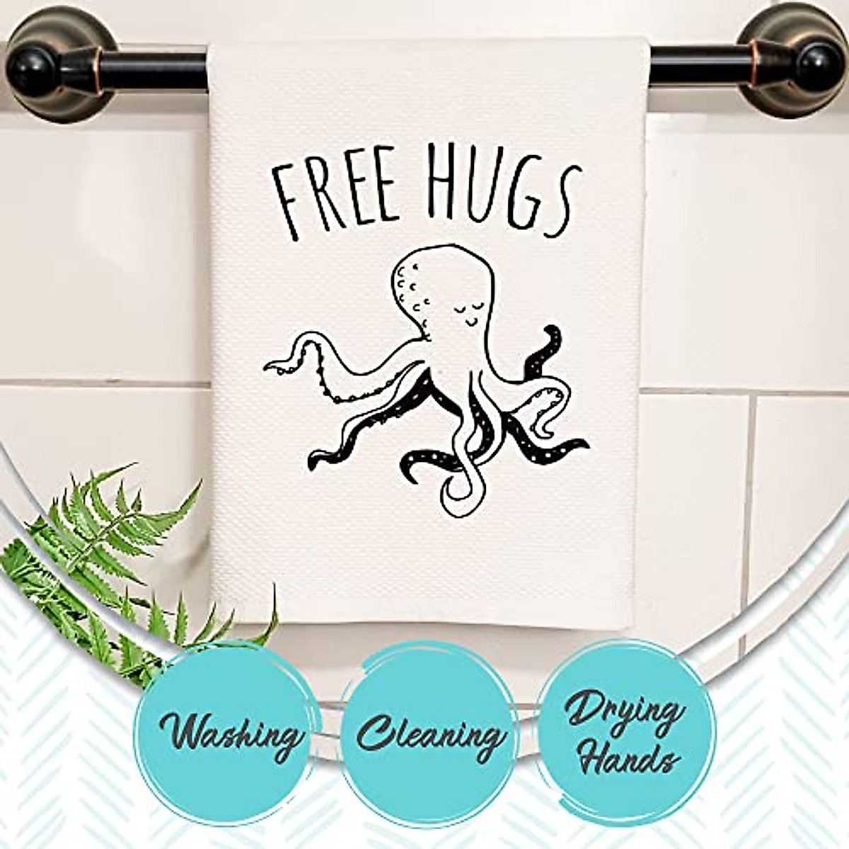 Moonlight Makers Decorative Hand Towel, Waffle Weave, Soft Absorbent Cotton, Gift Idea, Home Bathroom/Kitchen Decor, Dish Cloth, Funny Design, Multi-Purchase Discounts (Beach Please)