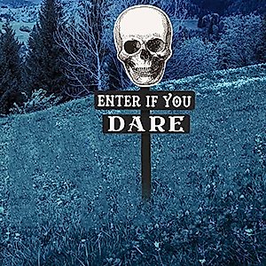 Halloween Yard Sign Outdoor Statues Silhouette Skull Head Yard Signs Outdoor Decorations Stakes Decor Garden Garden Stakes Halloween Yard Art Props Scary Holiday Home Yard Party Supplies