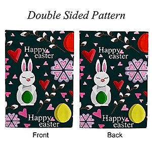 My Little Nest Seasonal Garden Flag Happy Easter Bunny Eggs Double Sided Vertical Garden Flags for Home Yard Holiday Flag Outdoor Decoration Farmhouse Banner 12"x18"