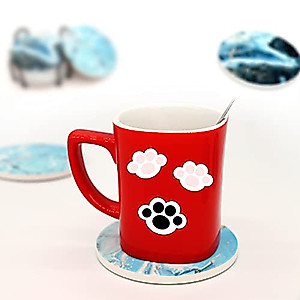 WaoDoing Coasters for Drinks, Absorbent Coaster Sets of 6, Ceramic Drink Coaster for Tabletop Protection, Housewarming Gift for Home Decor, 4 Inch