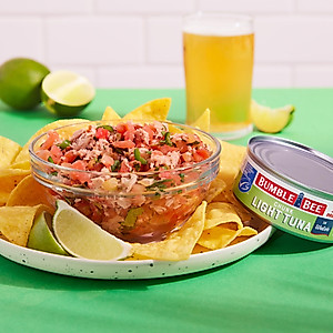 Bumble Bee Chunk Light Tuna In Water, 5 oz Cans (Pack of 10) - Wild Caught Skipjack Tuna - 23g Protein Per Serving - MSC Certified Sustainable Seafood, Non-GMO, Gluten Free, Kosher