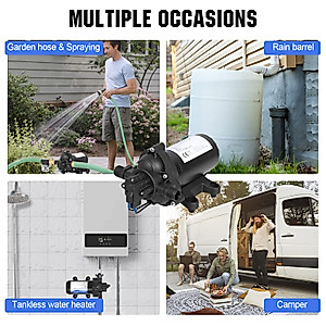 ECO-WORTHY 33-Series Industrial Water Pressure Pump 110V AC 4.0GPM 50PSI RV Fresh Water Diaphragm Pump include Garden Hose Adapters for Irrigation Marine Boat Sprinkler Faucet