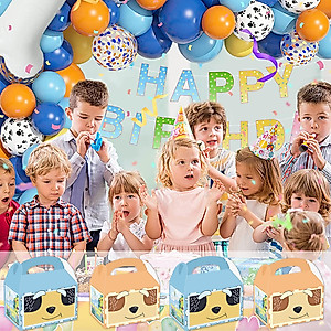 Cartoon Blue Dog Party Candy Bags 16pcs Dog Family Goodie Gift Boxes for Kids Boys Girls Blue Dog Theme Birthday Party Supplies Baby Shower Decorations