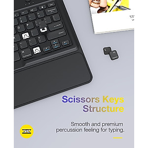 Sounwill for iPad Pro 12.9 Case with Keyboard Compatible for iPad Pro 12.9" 2015/2017, Ultra-Thin PU Leather Silicon Rugged Shock Keyboard Stand Case with Pencil Holder (Not Fit for 2018 iPad)-Black