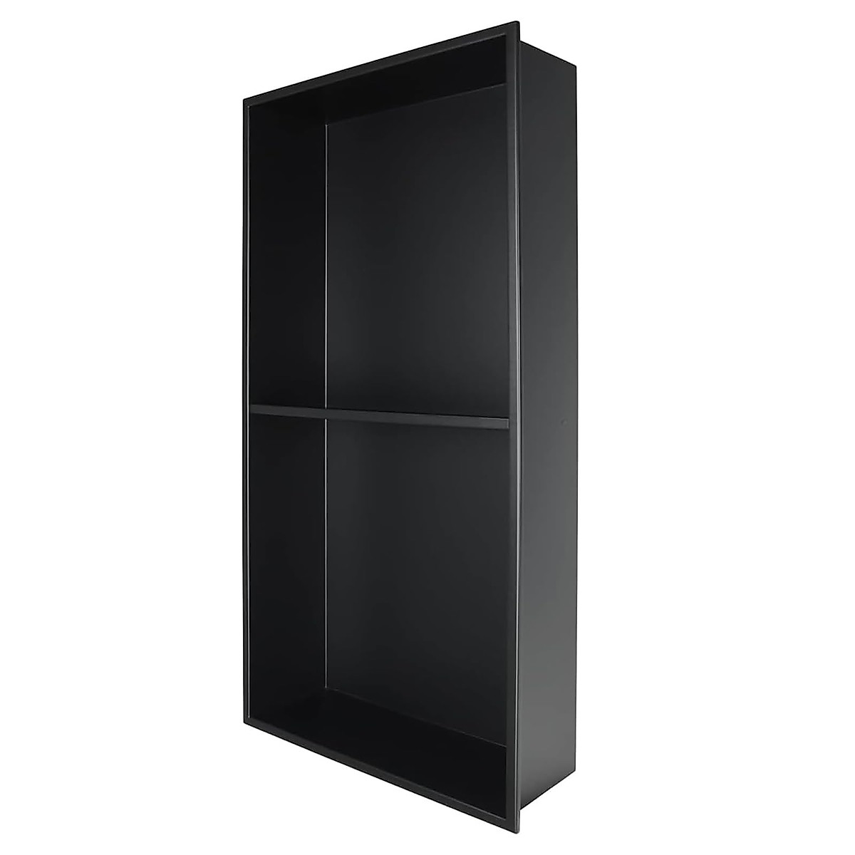 Shower Niche 24" X 12" Black, Stainless Steel Wall Niche Double Shelves Recessed Shower Shelf for Bathroom Storage, No Tile Needed Over Mount Installation