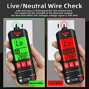 A1 Fully Automatic Anti-Burn Intelligent Digital Multimeter, Zero and Fire Wires Tester Non-Contact Voltage Tester, Fast Accurately Measures Voltage, Current, Conductor On/Off, Buzzer Alarm (1 Pack)