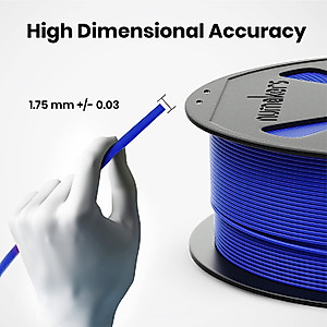 NUMAKERS PLA Plus (PLA+) 3D Printer Filament, 1.75mm, Dimensional Accuracy +/- 0.03 mm, 1 kg Spool (2.2 lbs), Compatible with Most FDM Printers (Blue)