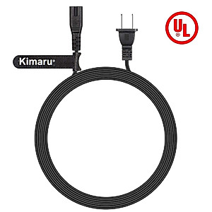 Kimaru TV Power Cord for Samsung LG TCL Sony LED LCD Insignia Sharp Toshiba JVC Hisense Electronics (4Ft Cable)