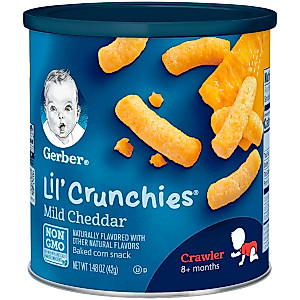 Gerber Up Age Snacks Variety Pack - Organic Yogurt Melts & Organic Puffs, 7Count & Lil Crunchies, Mild Cheddar & Veggie Dip, 8 Count