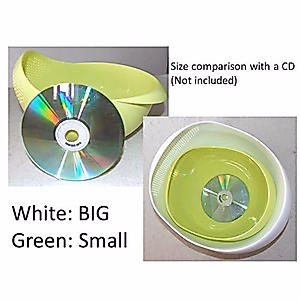 Japanese Design 2.1Qt (2L) Rice Washer Strainer Colanders for Vegetable, Bean, Fruit, Pasta (Small, White)