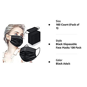 Black Face Masks 50 Pack Disposable Face Mask Disposable Masks Black Disposable Face Masks