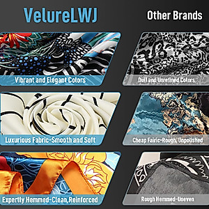 VelureLWJ Like Silk Head Scarf for Women, 35 inch Large Square Satin Scarf, Silk Scarf for Women Neck, Women Scarf, Blue Scarf,Luxuriously Soft and Silky Smooth Fashion Accessory- Packaged