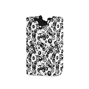 Nobranded Collapsible Laundry Basket Foldable Laundry Hamper - Motorcycle Quad Large Bathroom Clothes Bag Waterproof Washing Bin