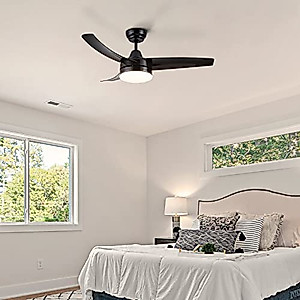 Wellspeed Ceiling Fans with Lights, Black Ceiling Fan, 42 Inch Modern Ceiling Fan with Remote Control，Adjustable Light and Dark， for Bedroom, Living Room, Patios