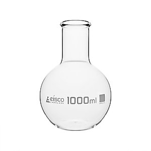 EISCO Boiling Flask, 1000ml - Borosilicate Glass - Flat Bottom, Wide Neck