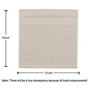 Mia'sDream Cotton Dish Cloths Dish Rags Waffle Weave Kitchen Towel, Soft and Absorbent Dish Towels Hand Towels for Kitchen, 12inchx12inch 6 Pack (Khaki)