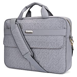 HXLGMD Laptop Bag 15.6 Inch Protective Laptop Shoulder Bag Computer Carrying Case Compatible with MacBook Pro 16 inch, HP, Dell, Lenovo, Asus, Messenger Office Bag with Strap - Grey