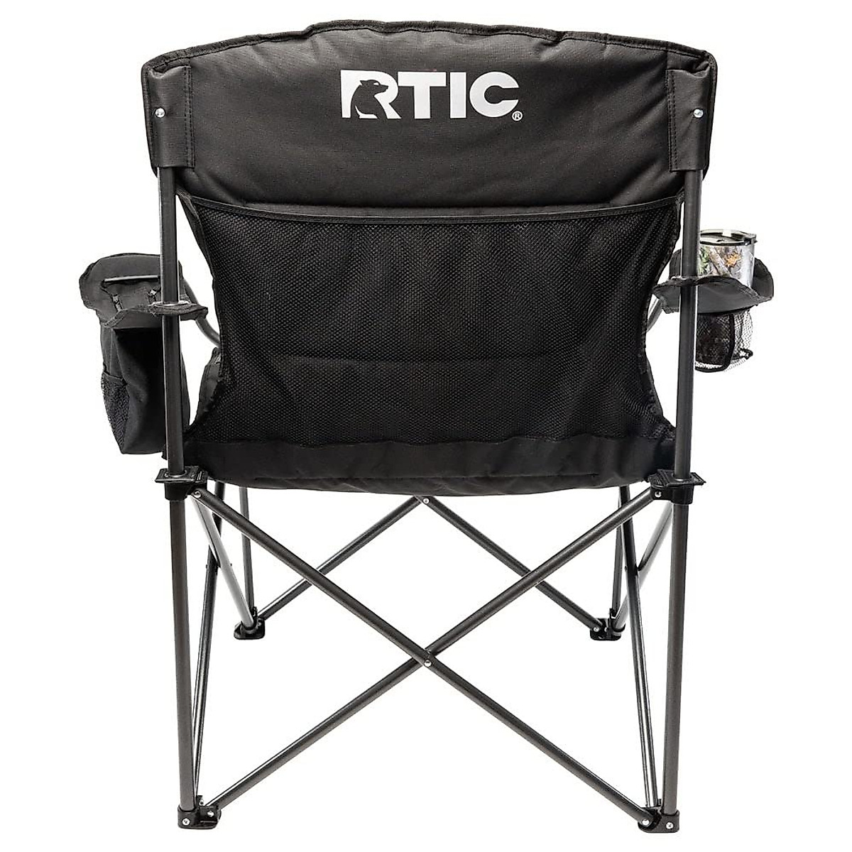 RTIC Big Bear Chair, Black/Camo, Portable Outdoor Camping Chair with Arm Rest, Folds Quickly for Easy Storage, 400lb Max Weight Capacity