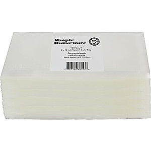 100 Count - Precut Food Vacuum Sealer Bags Storage,Quart Size 8" x 12"