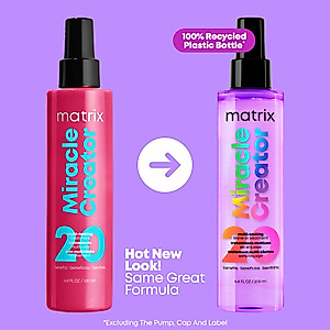 Matrix Miracle Creator Leave-In Conditioner Spray | Heat Protectant, Anti-Frizz, Moisturizing & Detangling | For Damaged Hair | For All Hair Types | Sulfate Free