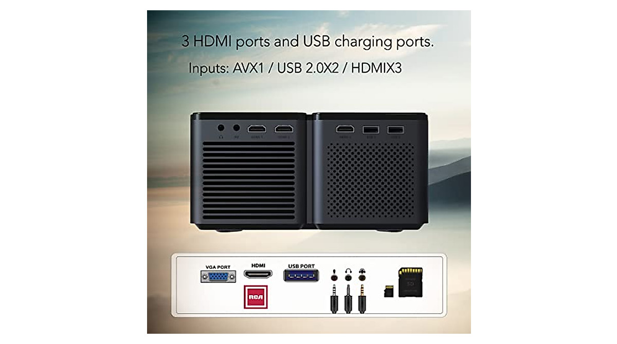 RCA RPJ167 4K WiFi Bluetooth Projector - 300" Home Theater Upgrade