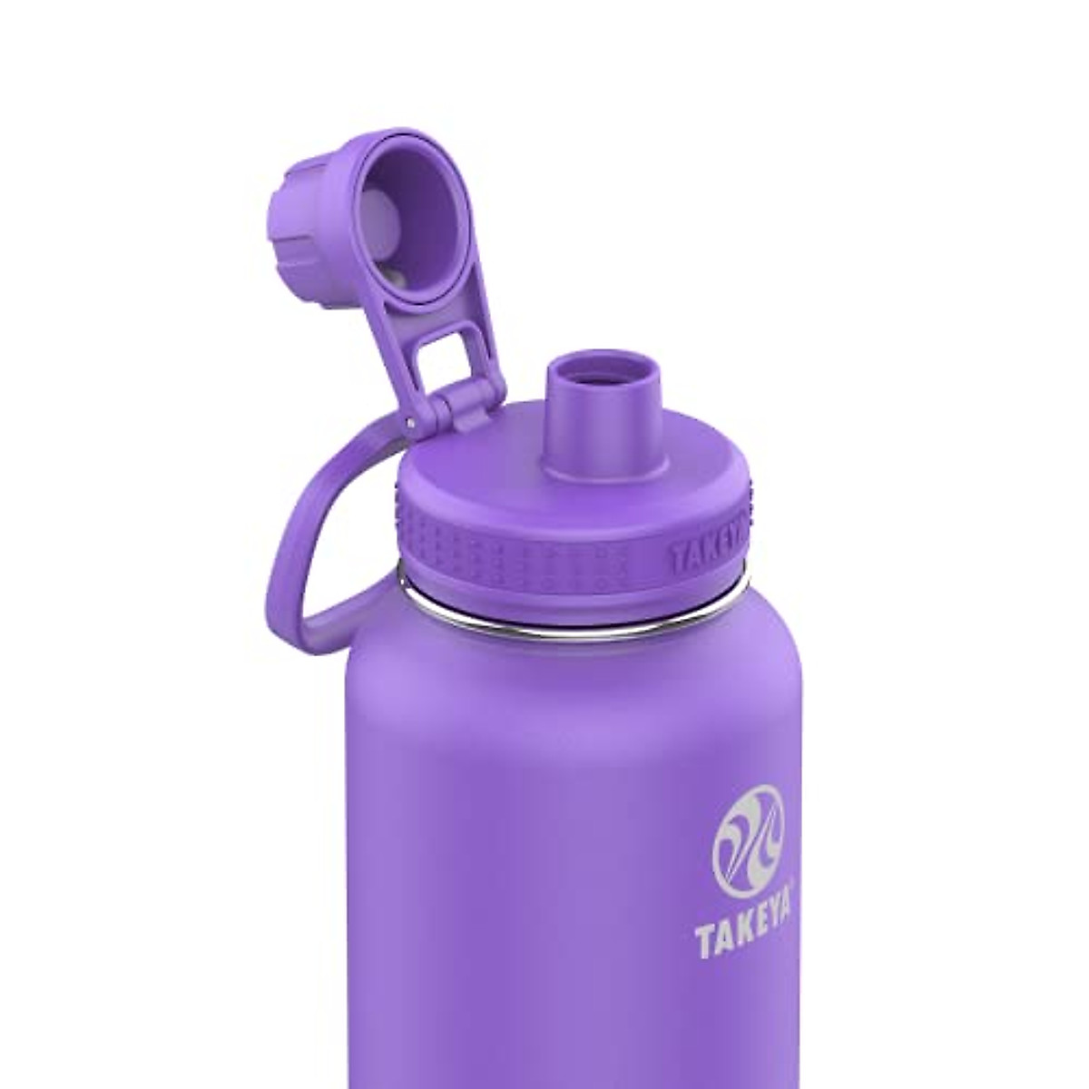 Takeya Actives 32 oz Vacuum Insulated Stainless Steel Water Bottle with Spout Lid, Premium Quality, Nitro Purple