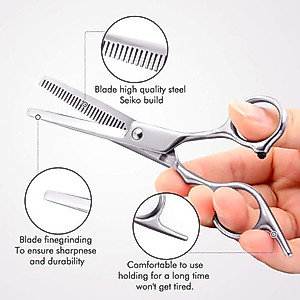 Professional Hair Cutting Scissors Set 11Pcs Haircut Scissors Thinning Shears Multi-Use Haircut Kit Hairdressing Scissors Hair Cutting Shears for Barber Salon Home Hair Shears for Women Men