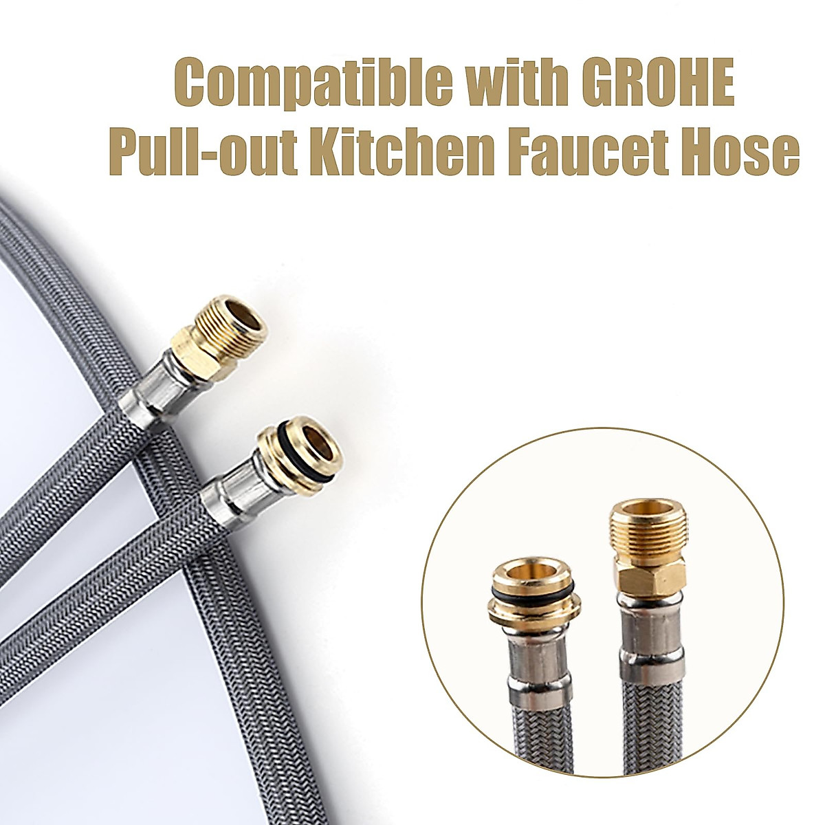 Pull-out Faucet Hose Replacement Compatible for Grohe 48293000 Flexible Shower